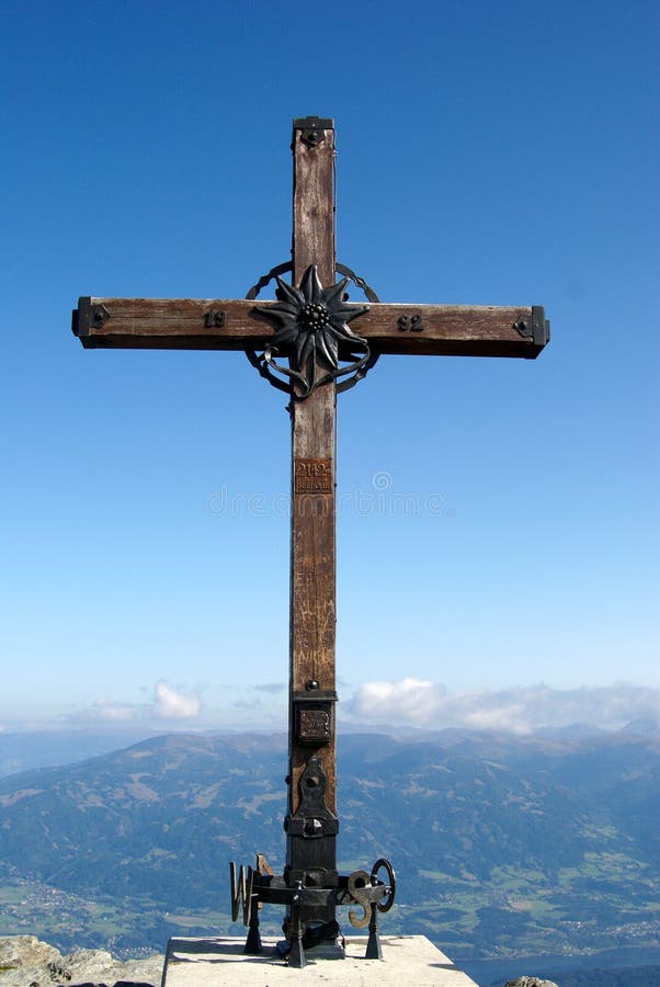 Cross at the Top of the Mountain Stock Photo - Image of spirituality ...