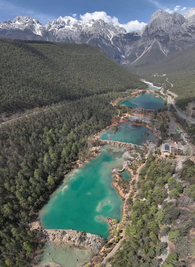 Mountain and Crystal Clear River in China Stock Photo - Image of ...