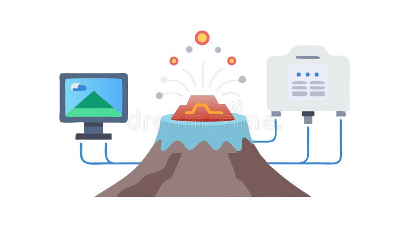 Mountain with Data Flow and Servers Icon, Vector Design Generative AI ...