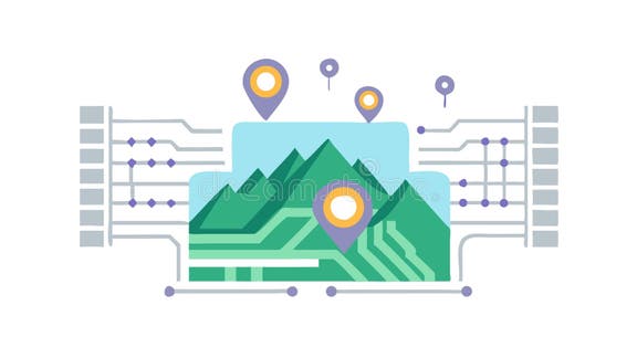 Mountain Data Network, Geospatial Technology, Vector Design Generative ...