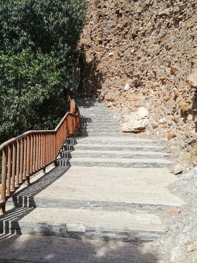 Mountain in the Decerts and Up Steps Stock Image - Image of broun ...