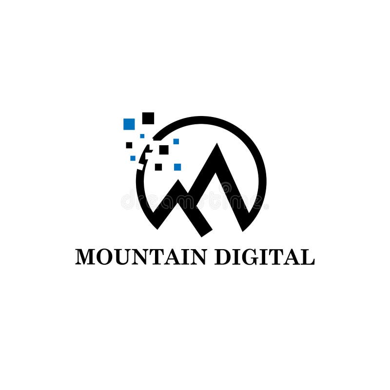 Mountain Digital Logo Vector, Icon, Element, and Template for Company ...