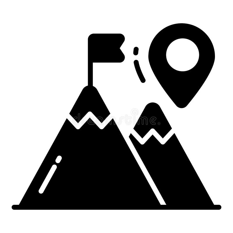 Mountain Direction Icon Related Map Location and Navigation Line Icon ...