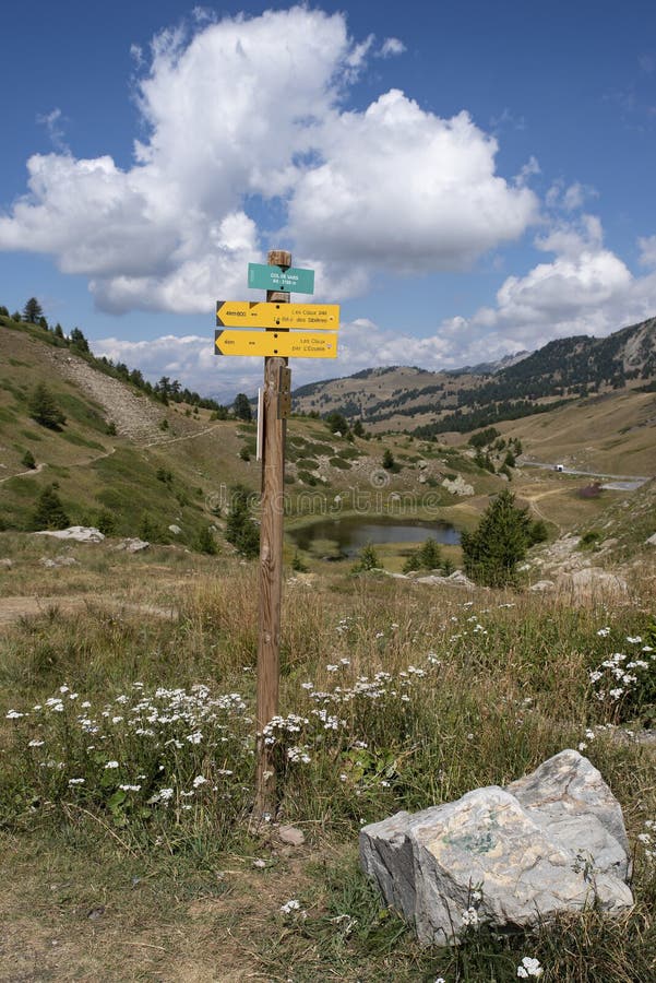 Mountain direction sign stock photo. Image of tourism - 196792106