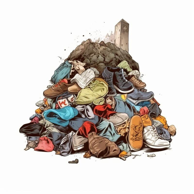 Mountain of Discarded Clothes, Textile Waste, Consumption Problems and ...