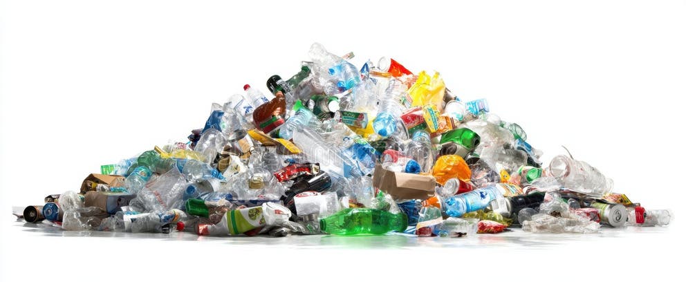 The Mountain of Discarded Plastics and Waste at a Recycling Location ...