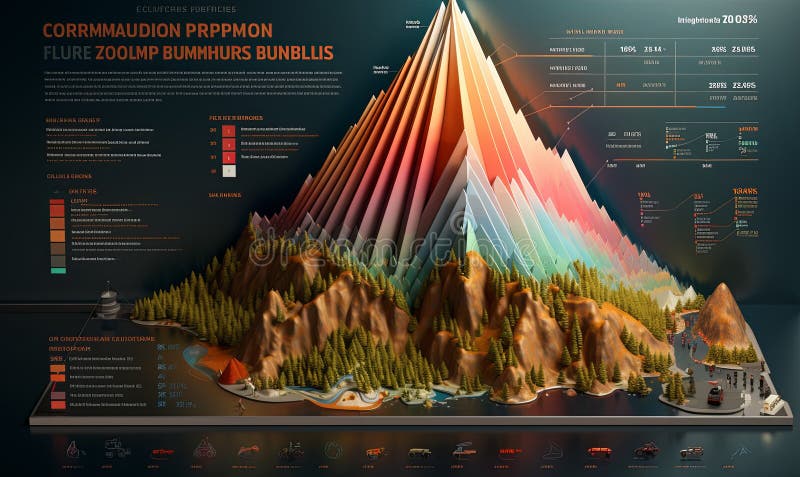 Mountain Displays Extensive Information Stock Photo - Image of details ...