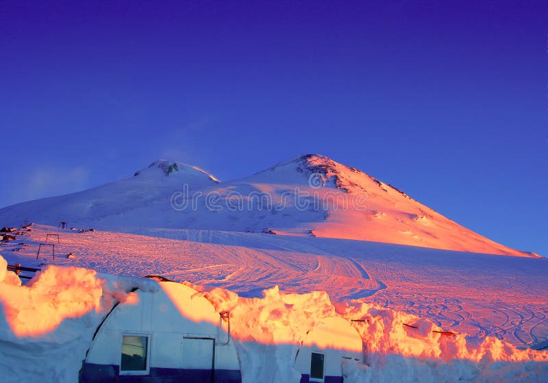 Mountain Elbrus stock photo. Image of sunrise, russia - 1603150