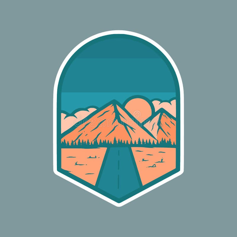 Mountain Emblem Illustration for Sticker or Tshirt Design Stock Vector ...