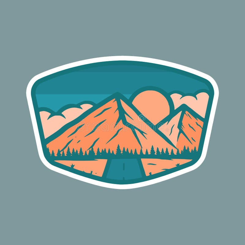 Mountain Emblem Illustration for Sticker or Tshirt Design Stock Vector ...