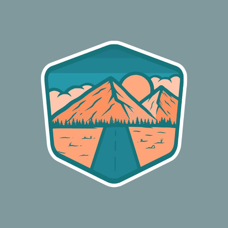 Mountain Emblem Illustration for Sticker or Tshirt Design Stock Vector ...