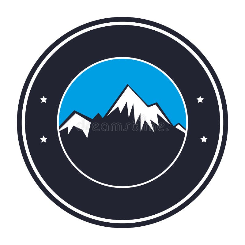 Mountain Emblem Isolated Icon Stock Illustration - Illustration of icon ...