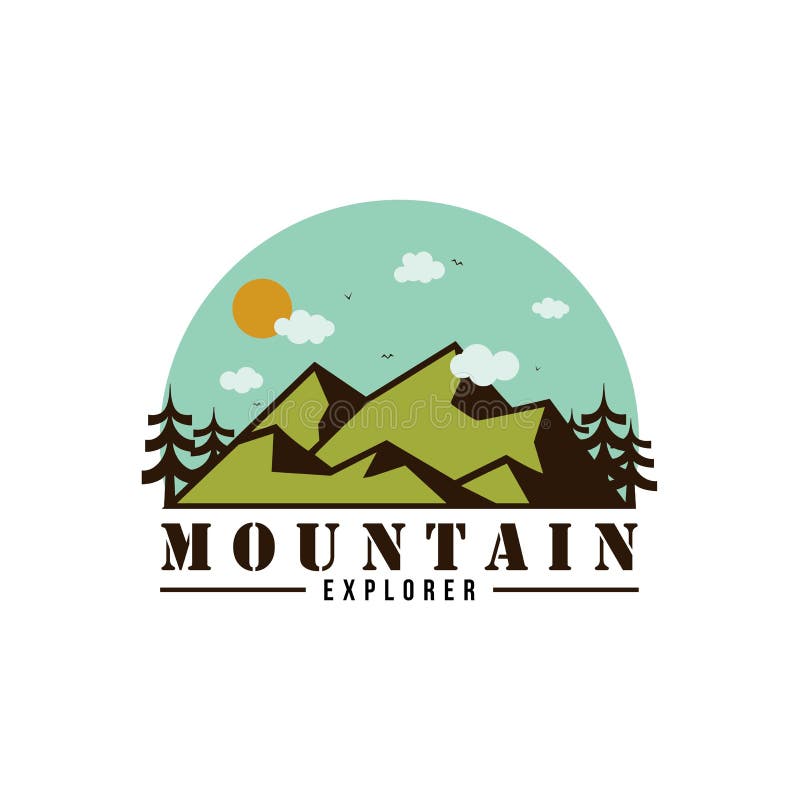 Mountain Explorer Adventure Logo Badge Vector Simple Flat Design Stock ...