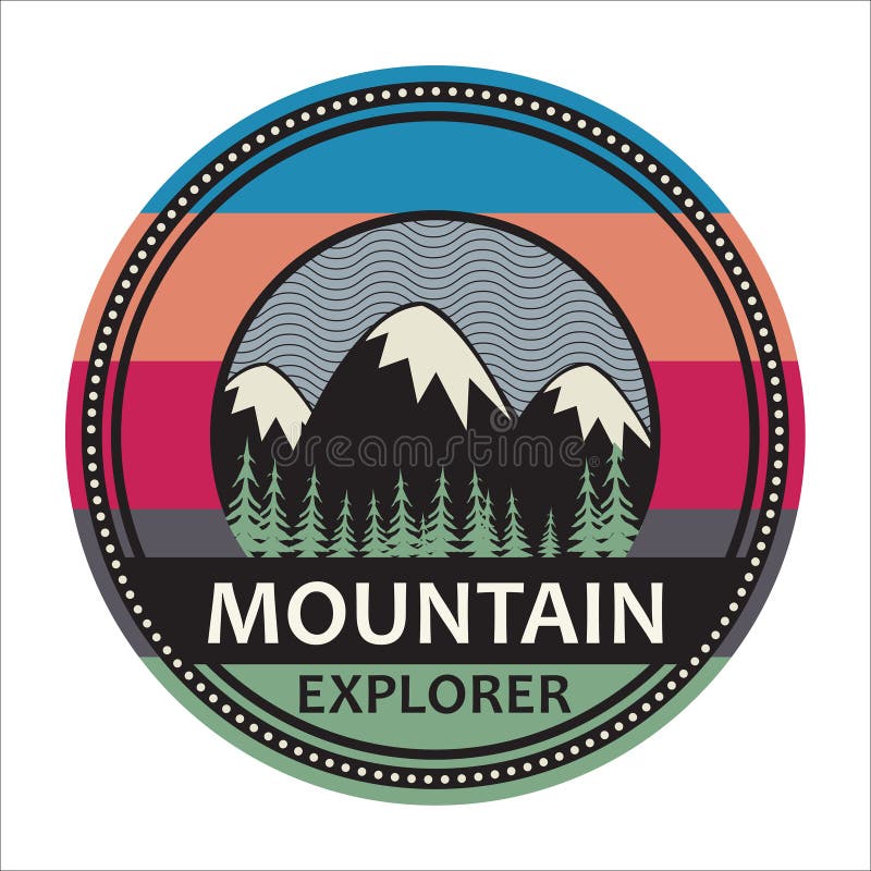 Mountain Explorer sign stock vector. Illustration of souvenir - 227257295