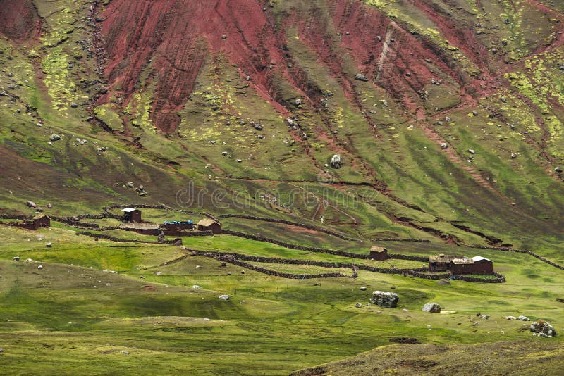 Mountain farms in Peru stock photo. Image of outdoors - 246517562
