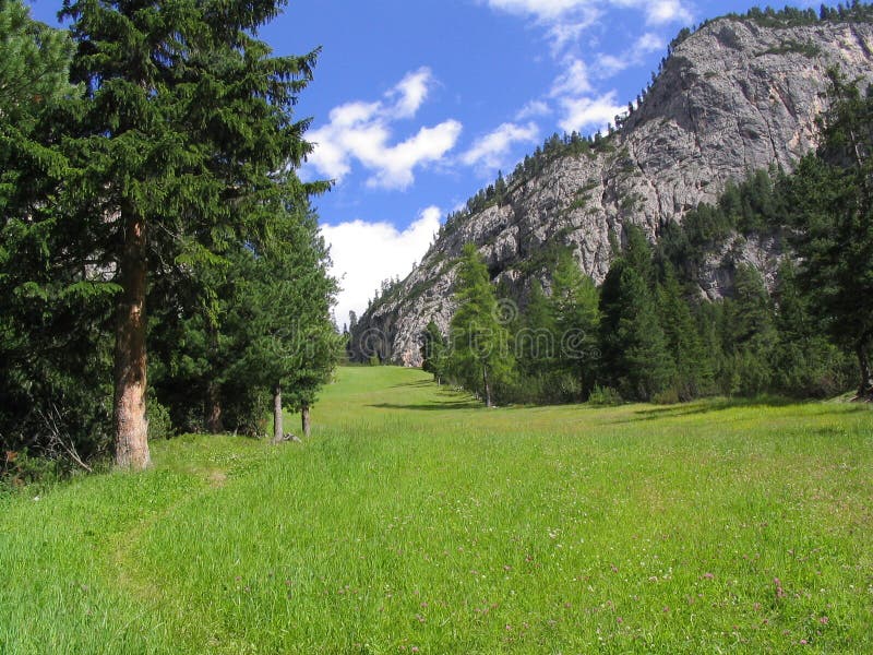 Mountain field stock image. Image of alps, clouds, armentarola - 5034315
