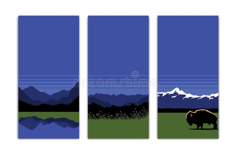 Mountain Fields Background Templates Vertical Banner Vector Stock ...