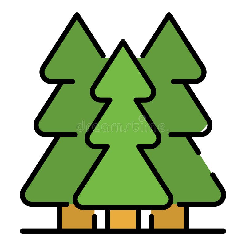 Mountain Fir Tree Icon Color Outline Vector Stock Vector - Illustration ...