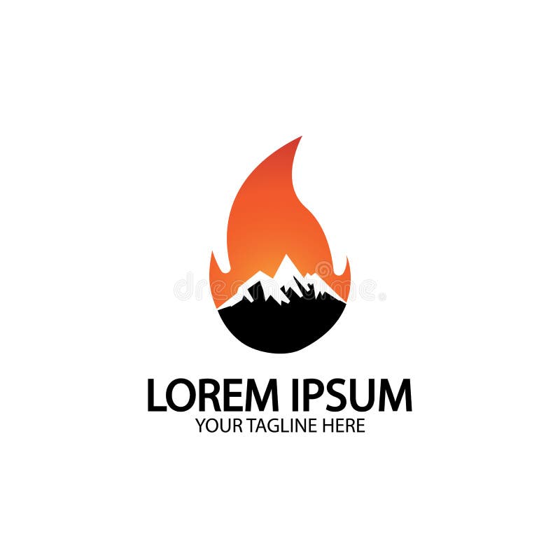 Mountain Fire Logo Vector, Mountain Vector, Fire Vector, Simple ...