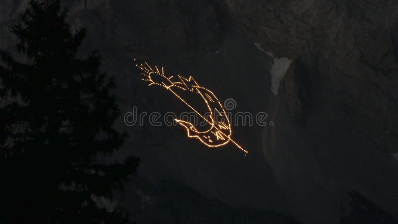 Mountain Fire at Zugspitze Mountain and Ehrwalder Sonnenspitze Mountain ...