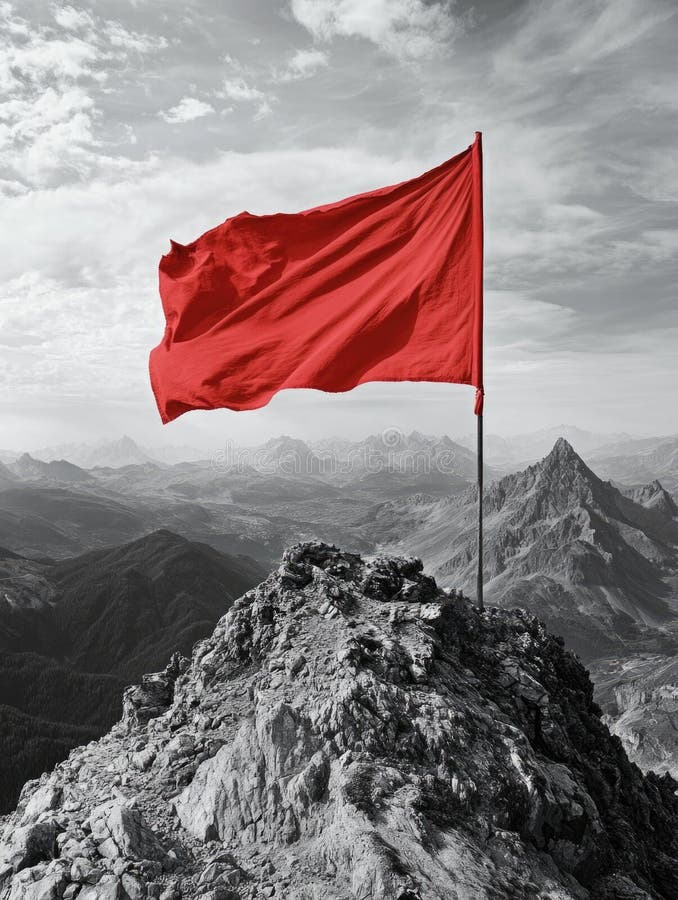 Mountain Flag stock photo. Image of flag, sign, adventure - 375312954