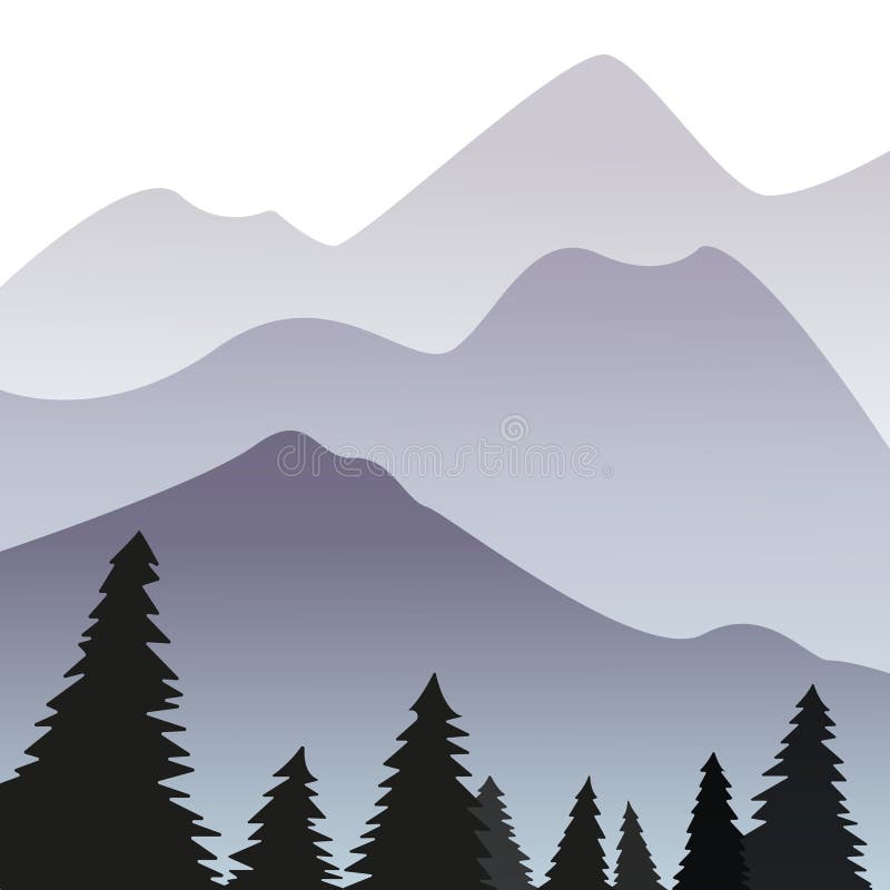Mountain Flat Landscape Design Stock Illustration - Illustration of ...