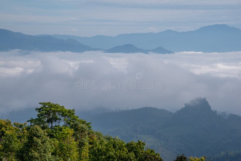 Mountain Fog Sky Clouds Landscape Stock Photo - Image of beautiful ...