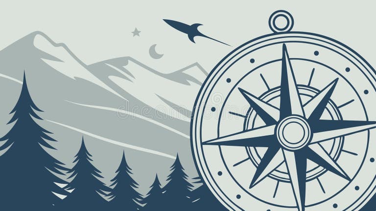 Mountain Forest Compass, Charting Paths through Wild Terrain and Peaks ...