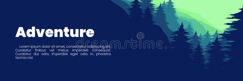 Mountain Forest Landscape Vector Flat Design Design Stock Vector ...