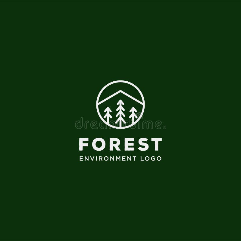 Mountain Forest Nature Badge Line Simple Logo Template Vector ...