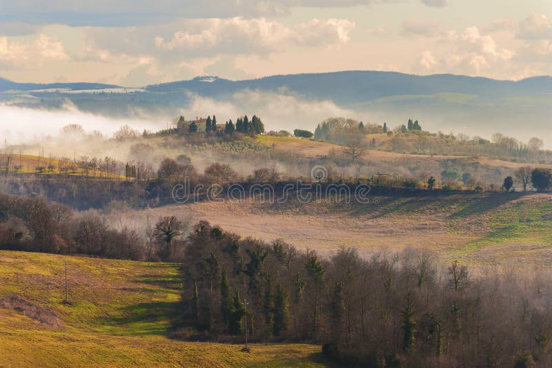 Mountain Forests in View of the Tuscan Landscape. Stock Image - Image ...