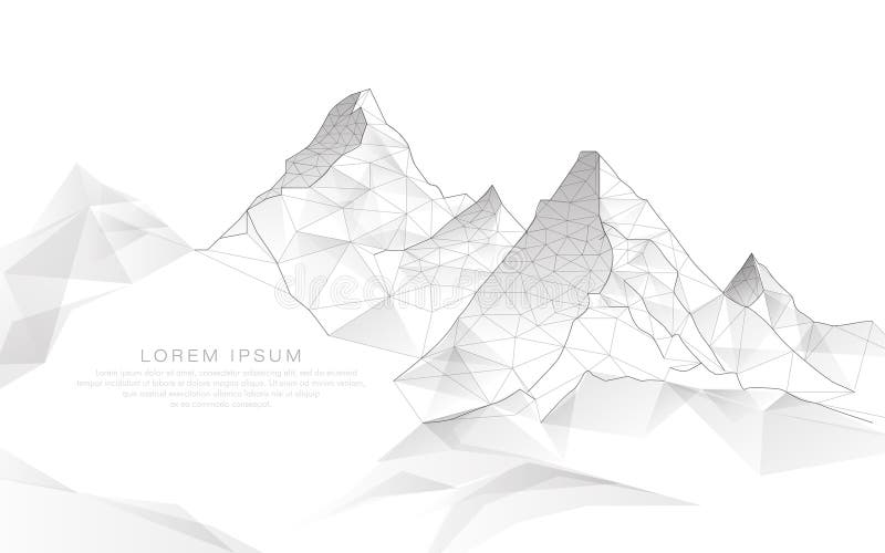 Mountain Formal Polygon Lines, Wireframe, Triangles and Particle Style ...