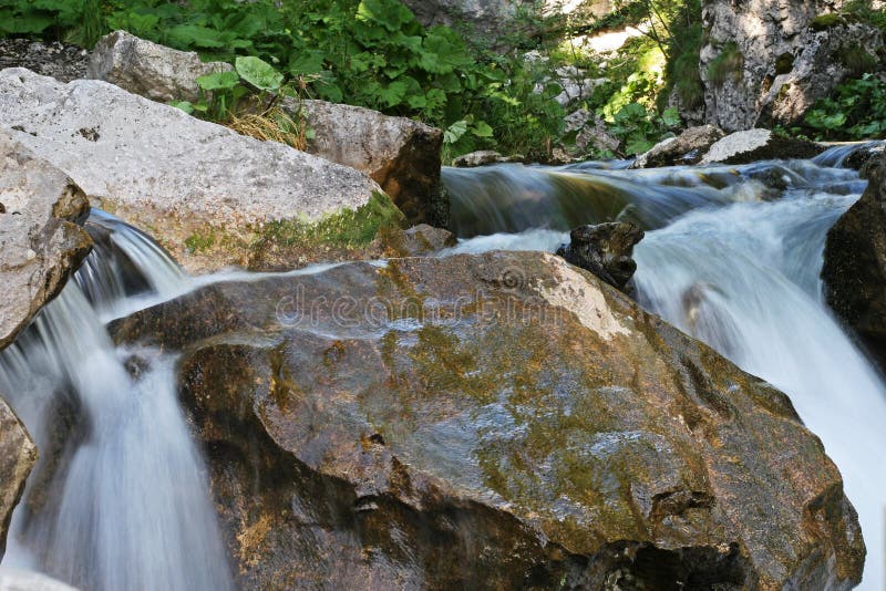 Mountain Fresh Summer Waterfall Stock Image - Image of summer, flowing ...