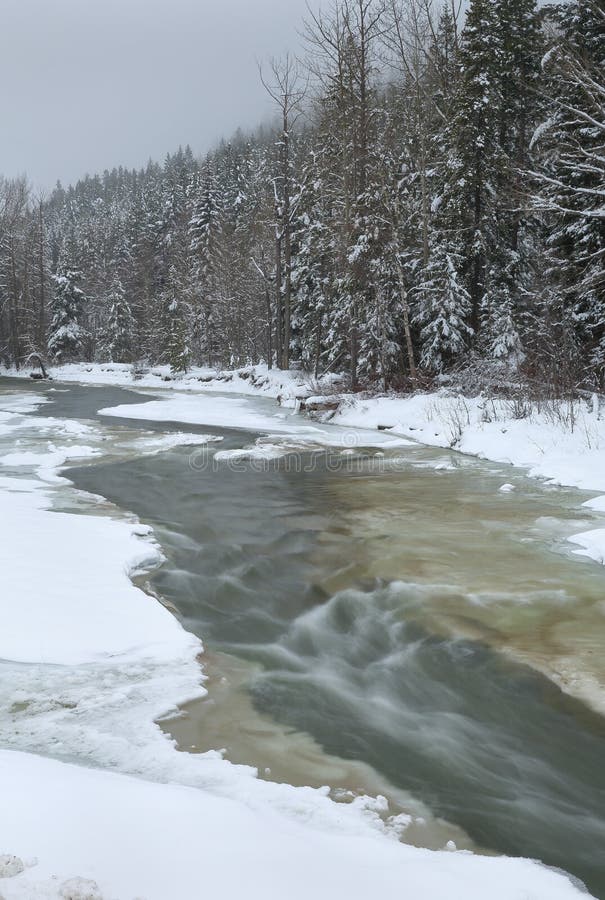 Mountain Fresh Winter Stream Stock Image - Image of blurred, scene ...