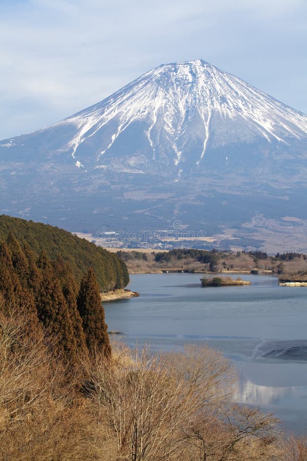 Mountain Fuji stock image. Image of sakura, fujisan, water - 38521589