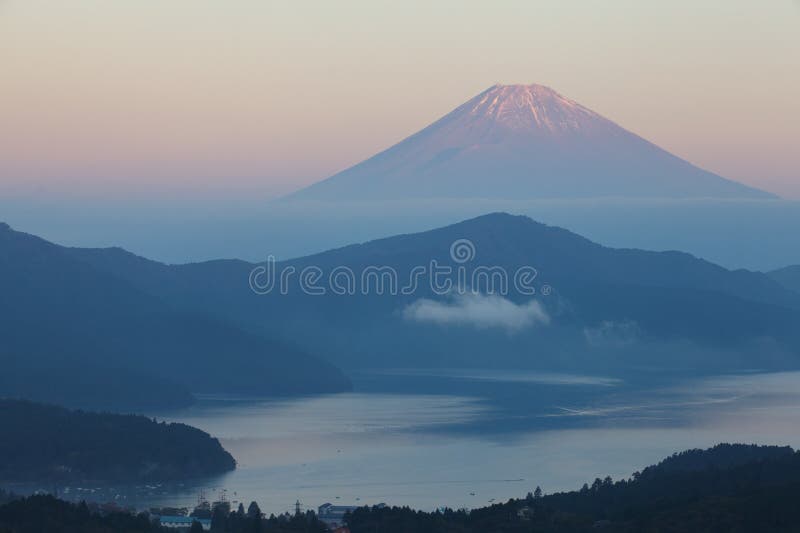 Lake Ashi and Mountain Fuji Stock Photo - Image of background, japan ...