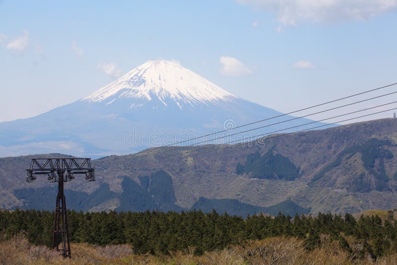 Mountain Fuji in spring stock image. Image of snow, east - 32247319