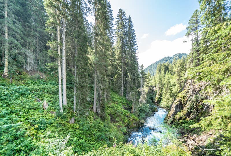 Mountain Full-flowing River Stock Image - Image of anton, rocks: 171424285
