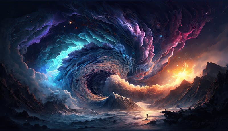 Mountain Galaxy Milky Way Stars Other Dimension Cloud Space Explosion ...