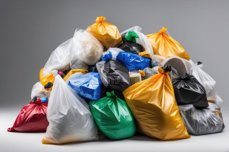 Mountain of Garbage Bags Highlighting Waste Management Issues Stock ...