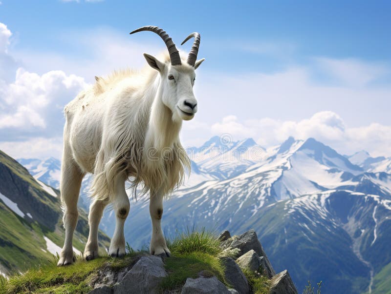 Ai Generated Illustration Wildlife Concept of Mountain Goat Stock ...