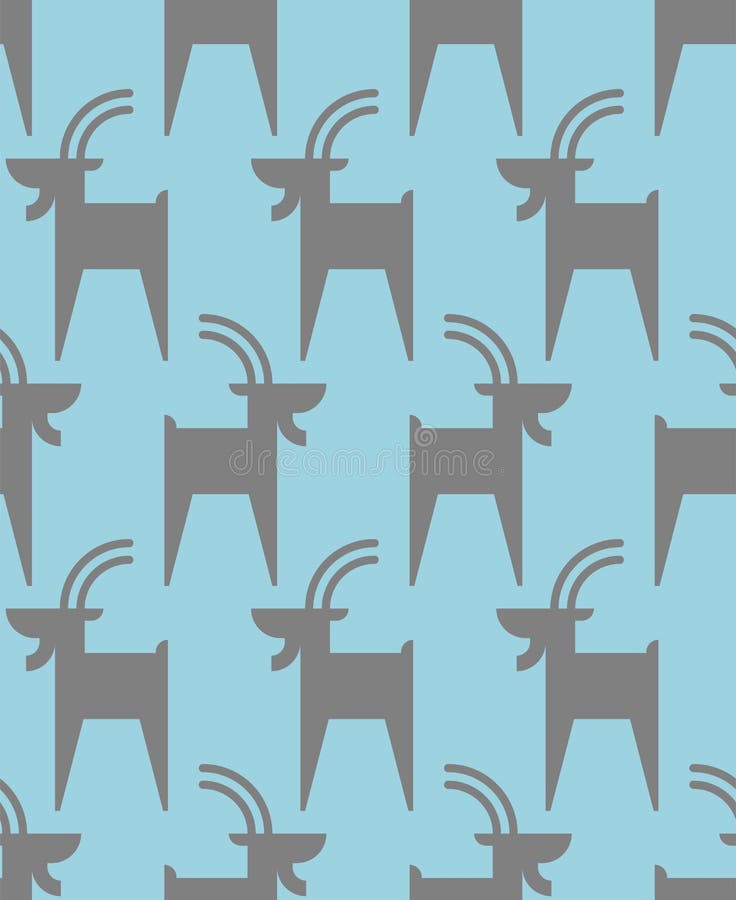 Mountain Goat Pattern Seamless. Animal Vector Background Beast Stock ...