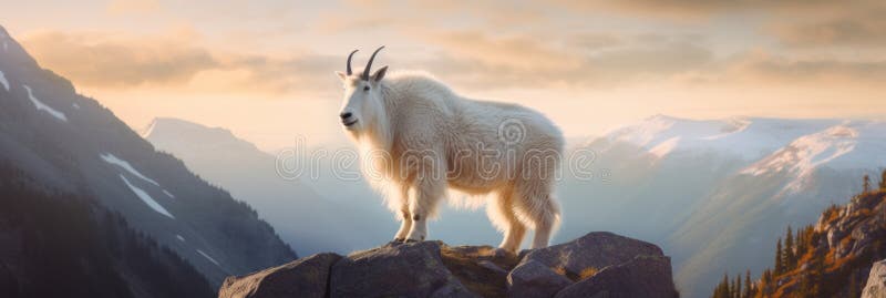 A Mountain Goat Standing on Top of a Rock. Generative AI Image. Stock ...