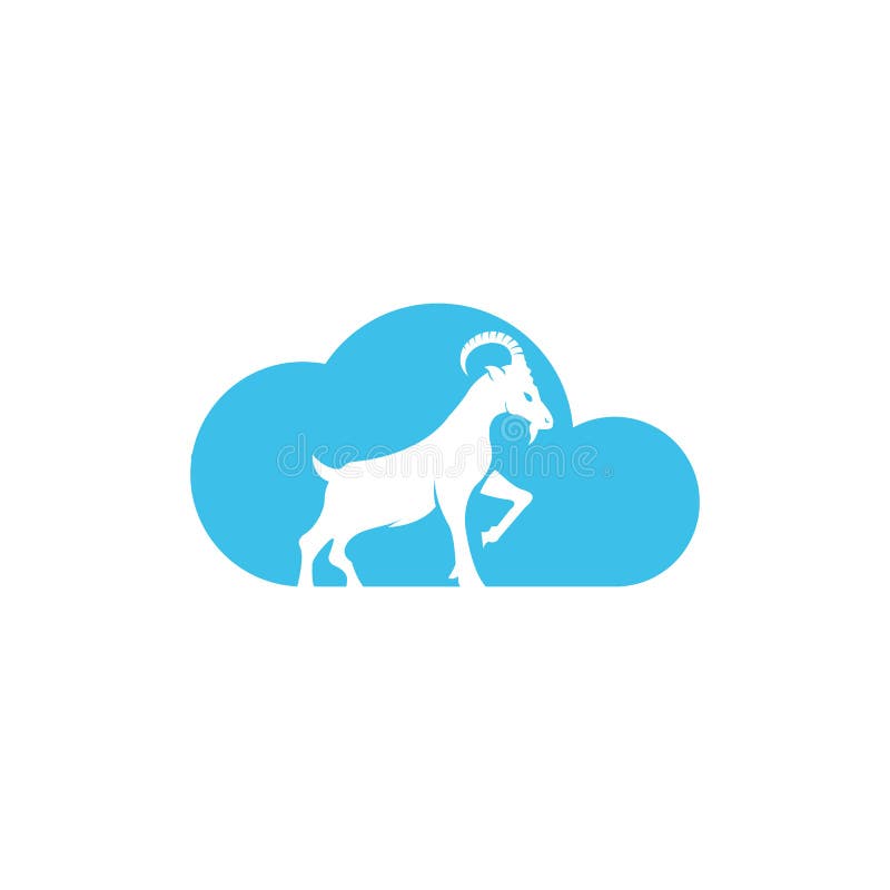 Goat and Cloud Logo Design. Stock Vector - Illustration of emblem ...