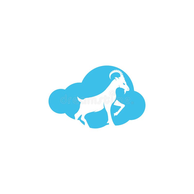 Goat and Cloud Logo Design. Stock Vector - Illustration of emblem ...