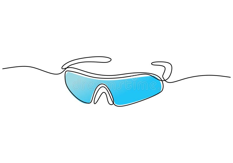 Mountain Goggles One Line Drawing: Continuous Hand Drawn Sport Theme ...