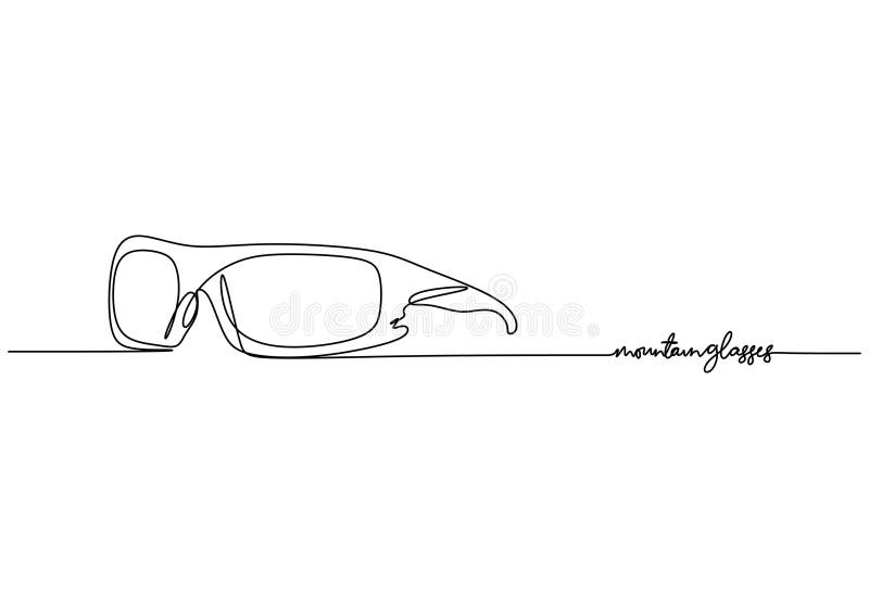 Mountain Goggles One Line Drawing: Continuous Hand Drawn Sport Theme ...