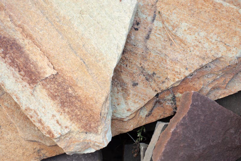 A Mountain of Gold, Red Stones from Shale Rocks Stock Photo - Image of ...