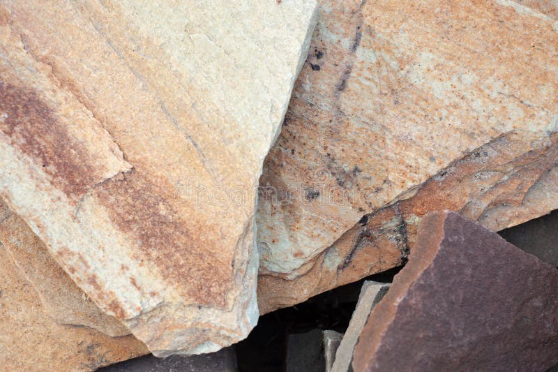 A Mountain of Gold, Red Stones from Shale Rocks Stock Photo - Image of ...