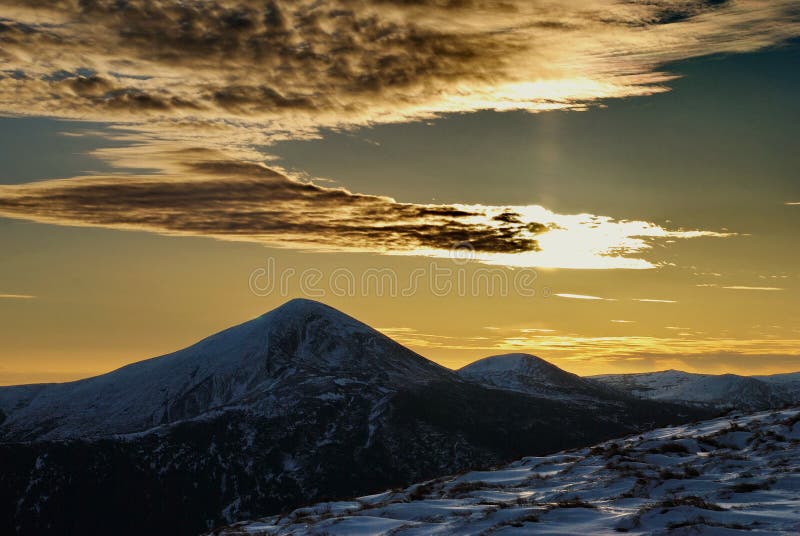 Mountain Goverla in the Morning. Stock Photo - Image of clouds ...